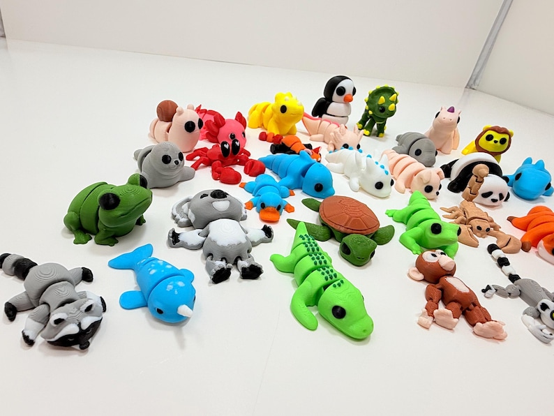3d Printed Articulated Animals Collection Random Bag (2 Inches Sizes ...