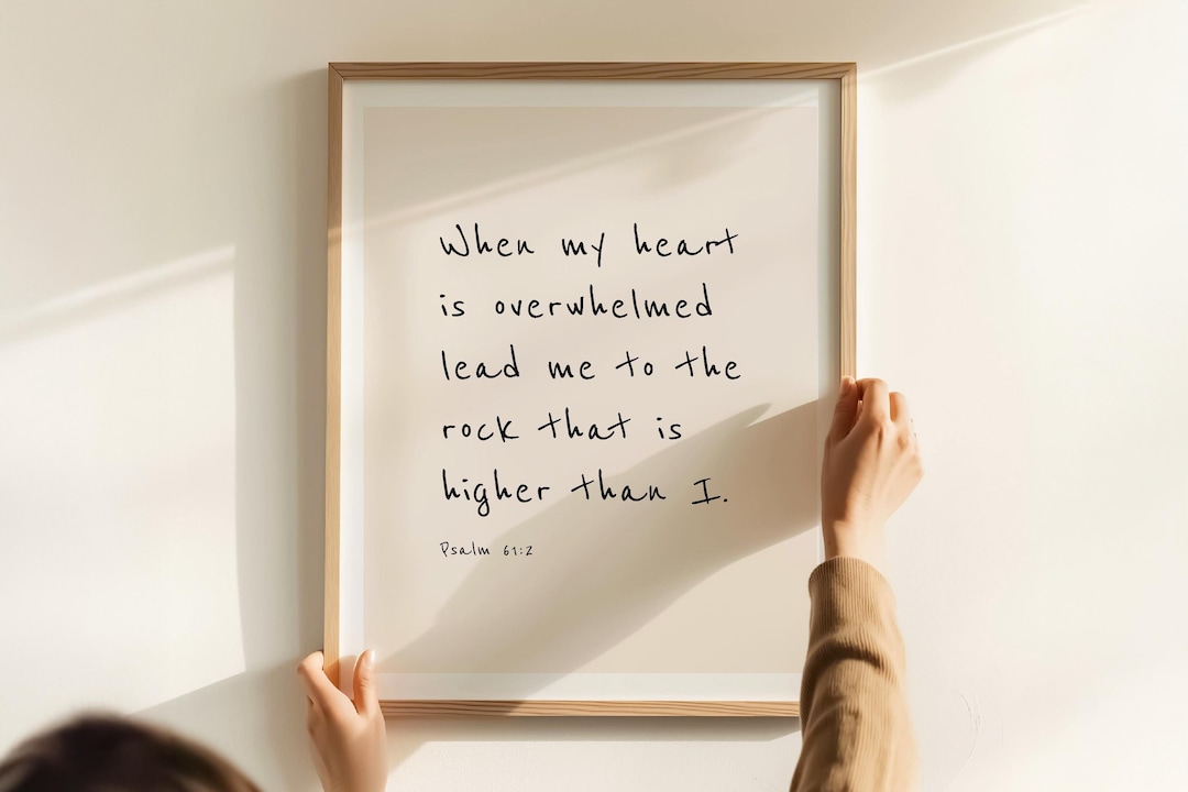 Psalm 61:2 Poster - Christian Wall Art, Jesus Print, Handwriting Poster ...