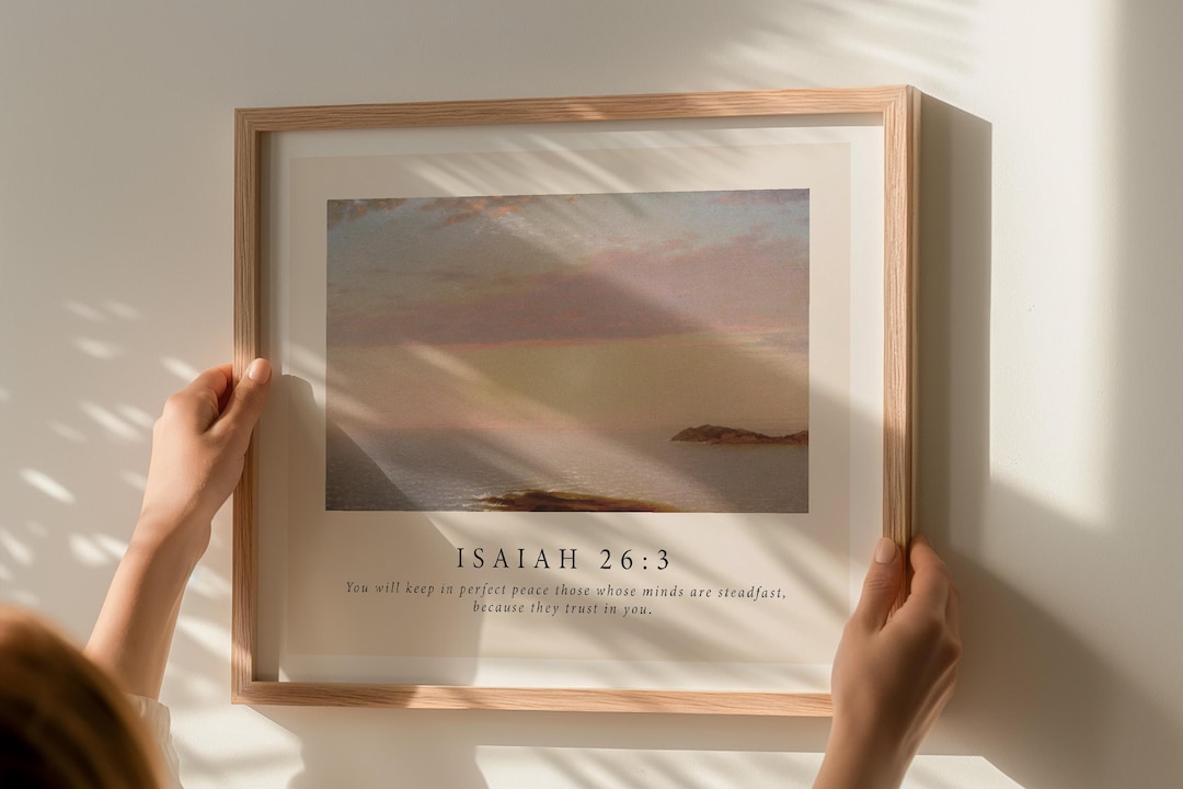 Isaiah 26:3 Poster - Christian Wall Art, Jesus Print Horizontal ...