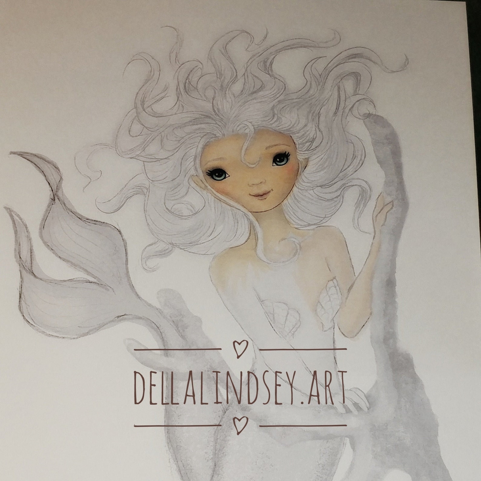 Little Mermaid | Della Lindsey | Adult Coloring Page PDF | JPG - Etsy