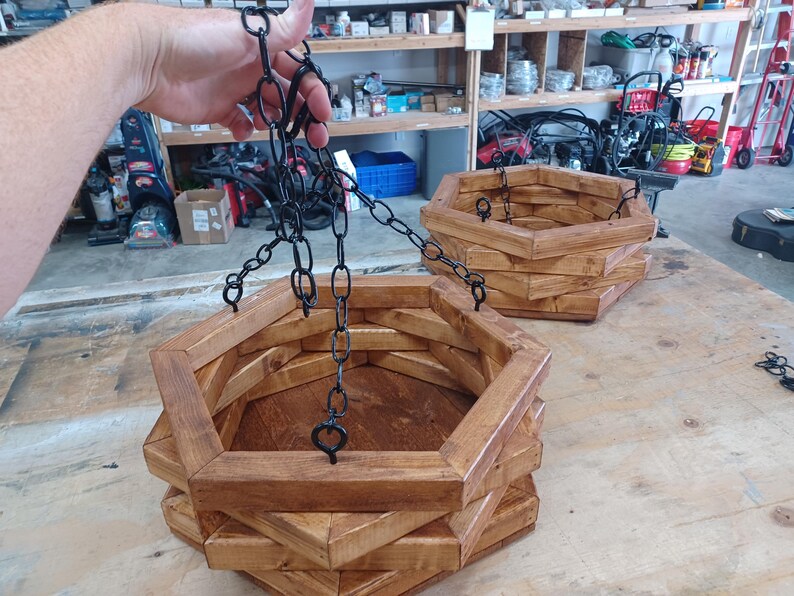 Hexagon Shaped Hanging Planter Box Offset - Etsy