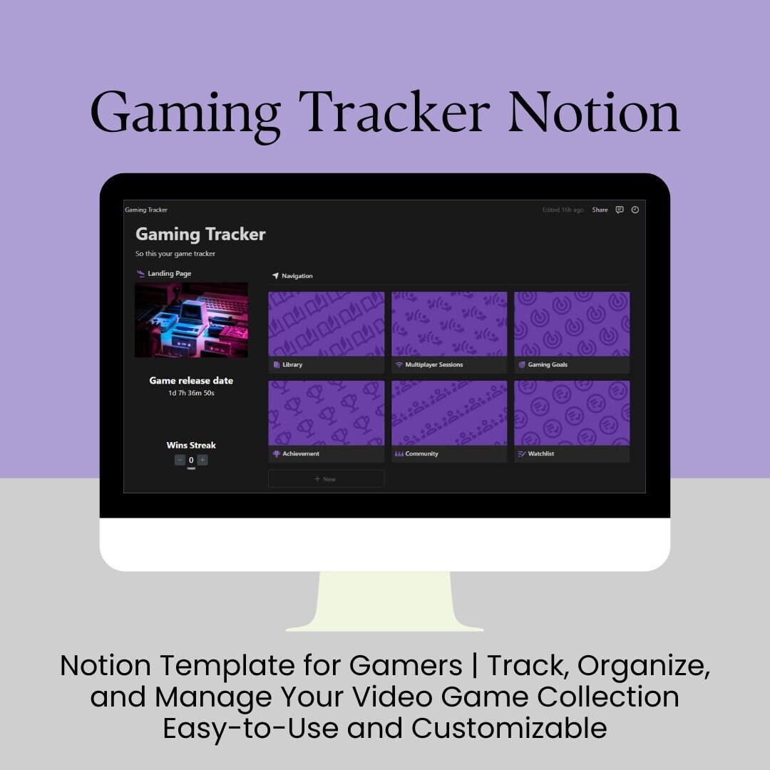 Updated Gaming Tracker Notion Template Ultimate Video Game Organizer ...