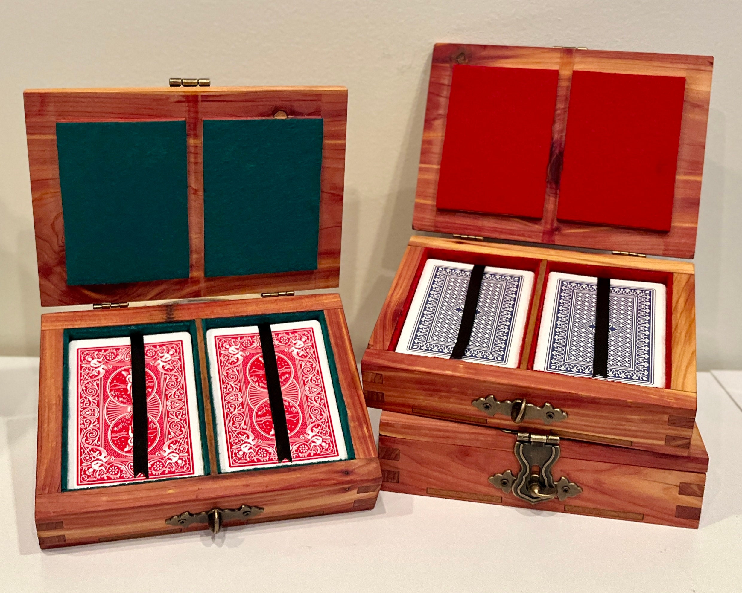 Cedar Double Deck Card Box - Etsy