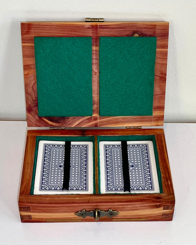 Cedar Double Deck Card Box - Etsy