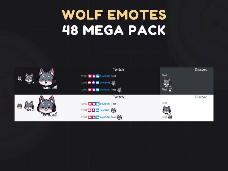 48 Gray Wolf Emotes for Twitch, Discord, and Streaming - Etsy