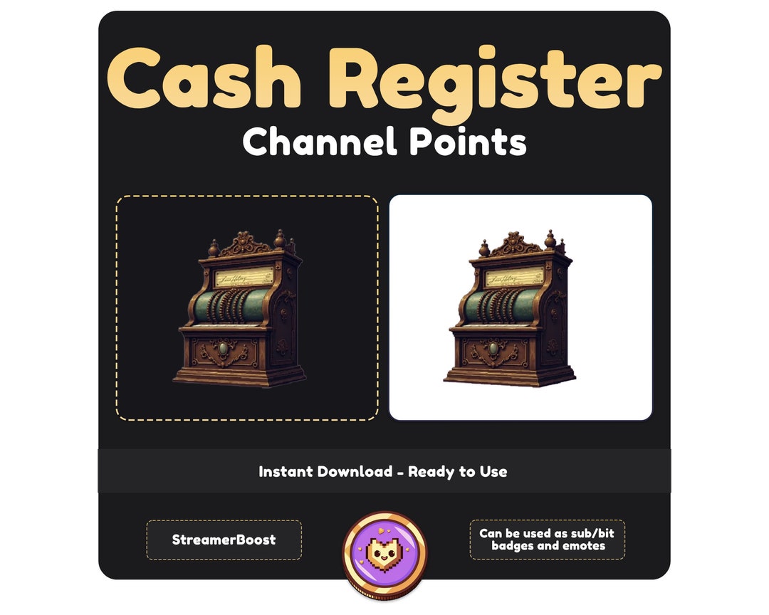 Cash Register Pixel Art Twitch Emote | Retro Stream Asset | Vintage ...