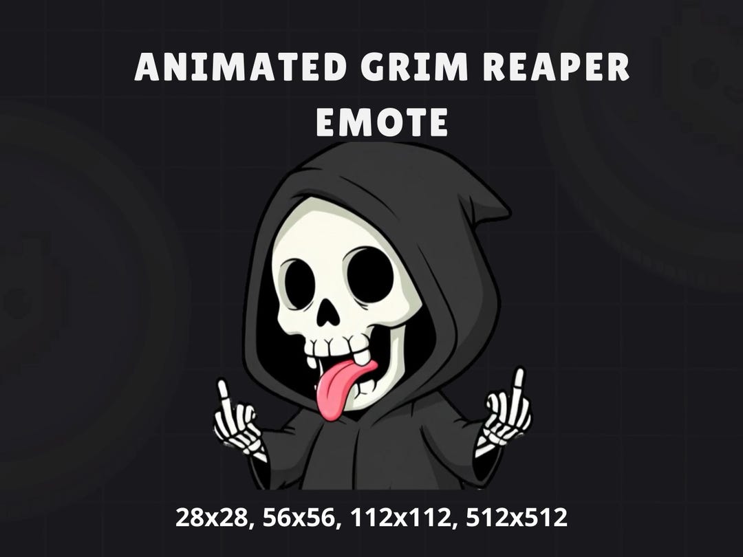 Animowana Emotka Grim Reaper Z środkowymi Palcami, Alerty Twitch, Gif I ...