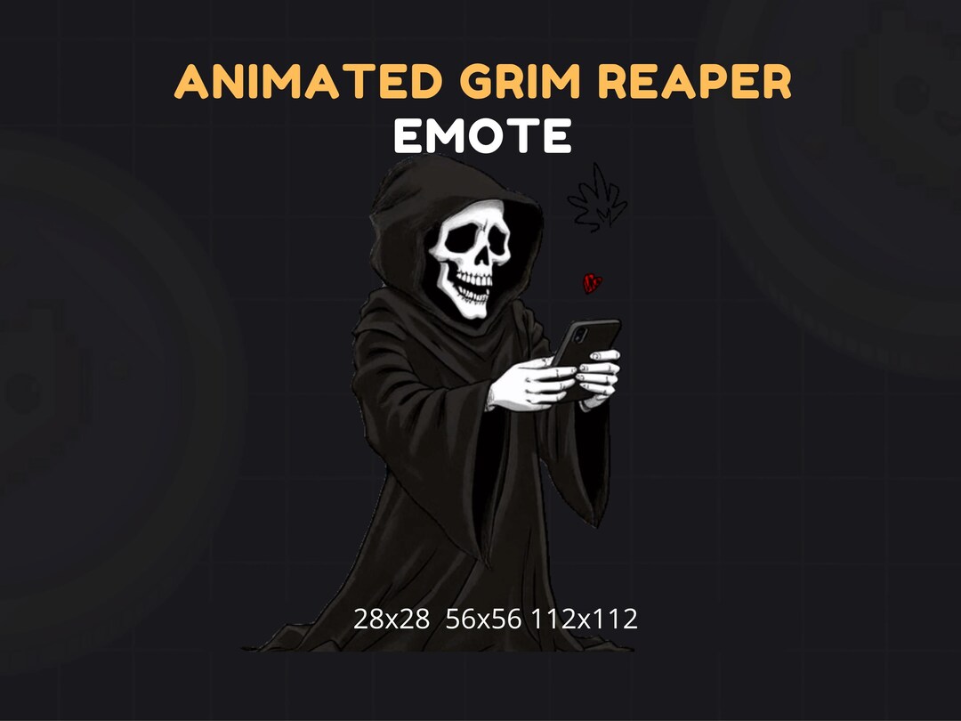 Animated Emote, Grim Reaper Texting on a Phone, Twitch Emojis, Channel ...