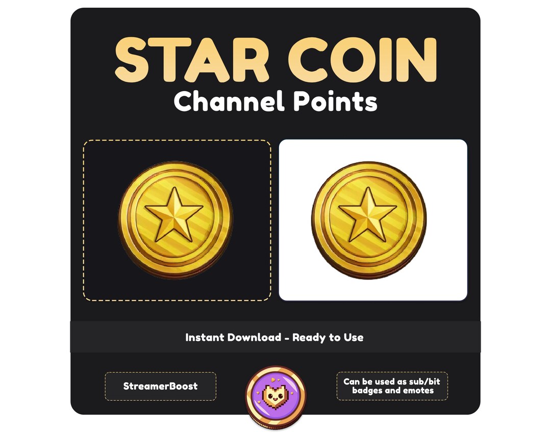 Star Coin Emote | Kawaii Emote | Coin Emotes | Twitch Emote | Discord ...