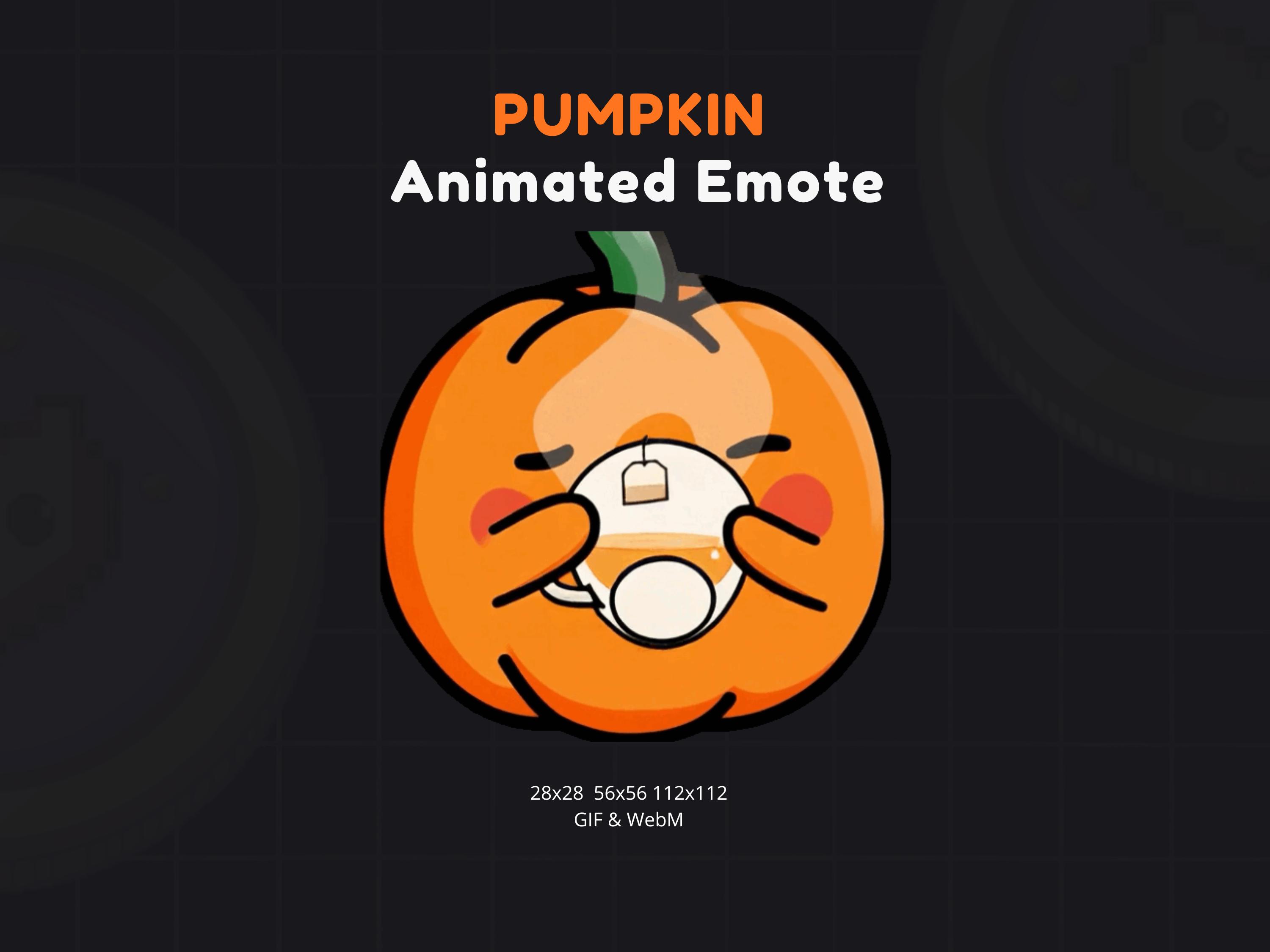 Kawaii Animated Pumpkin Emote: Spooky Tea Time (GIF & Webm) - Etsy