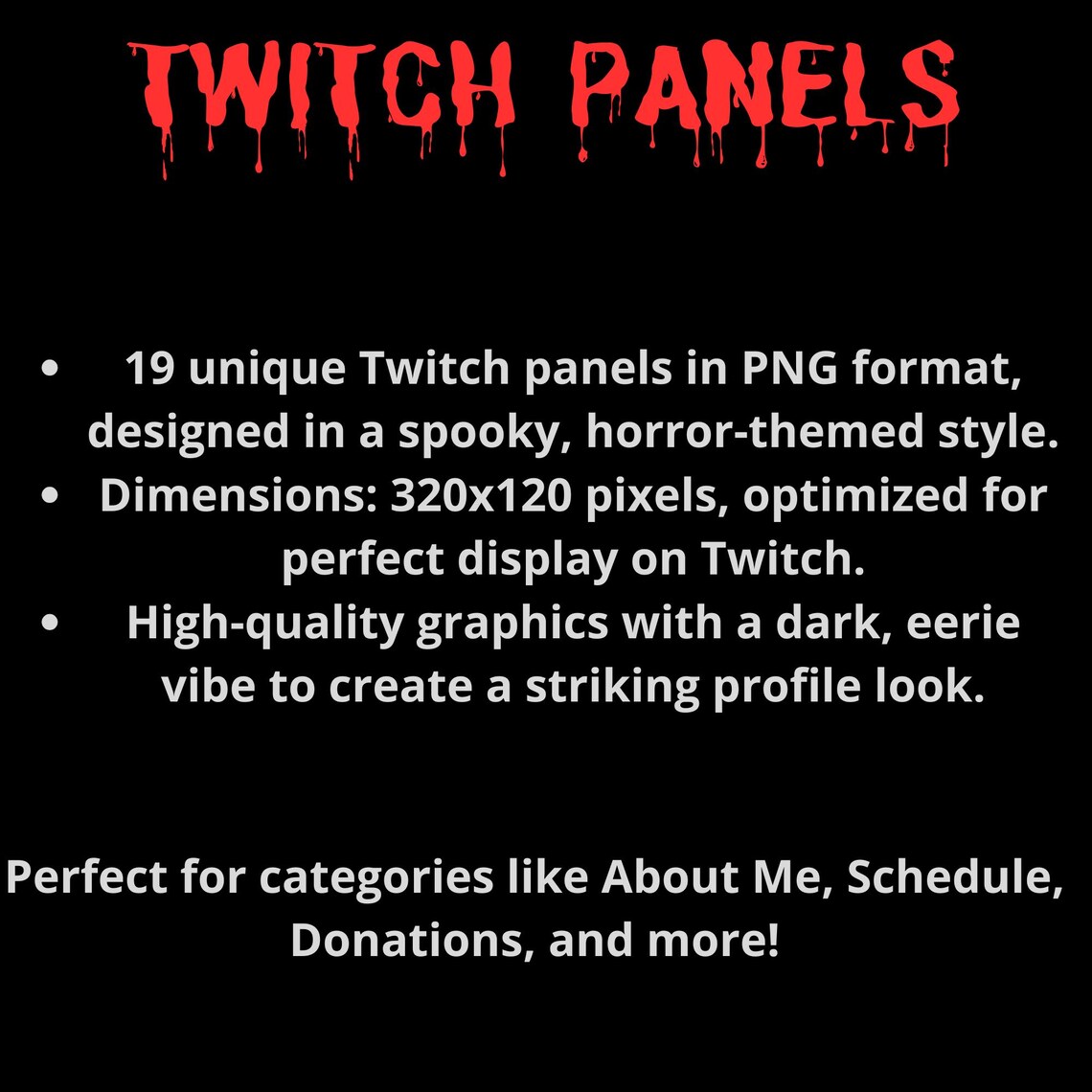 Gothic Horror Twitch Panels: Vampire Stream Overlay (instant Download ...
