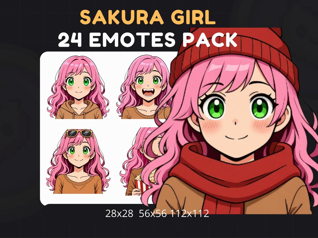 Sakura Anime Girl Emotes Pack - Etsy