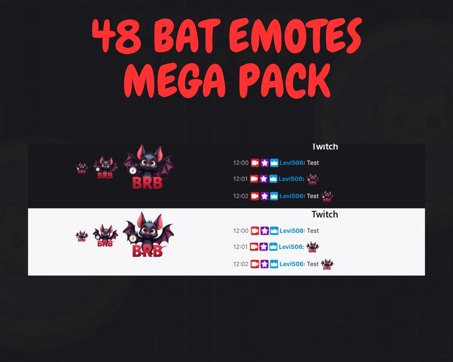 48 Kawaii Bat Emotes: Twitch Streamer Bundle (instant Download) - Etsy