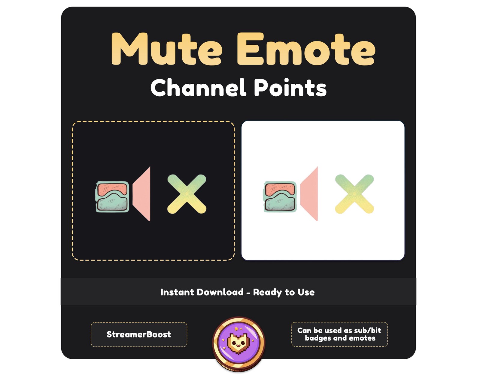 Mute Twitch Channel Point Emote | Digital Product | Stream | Discord ...