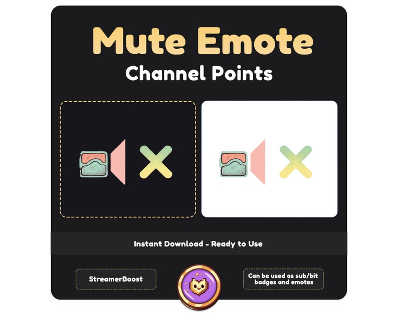Mute Twitch Channel Point Emote | Digital Product | Stream | Discord ...