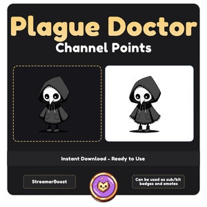 Plague Doctor Twitch Channel Points Spooky Unique Emote and Icon ...