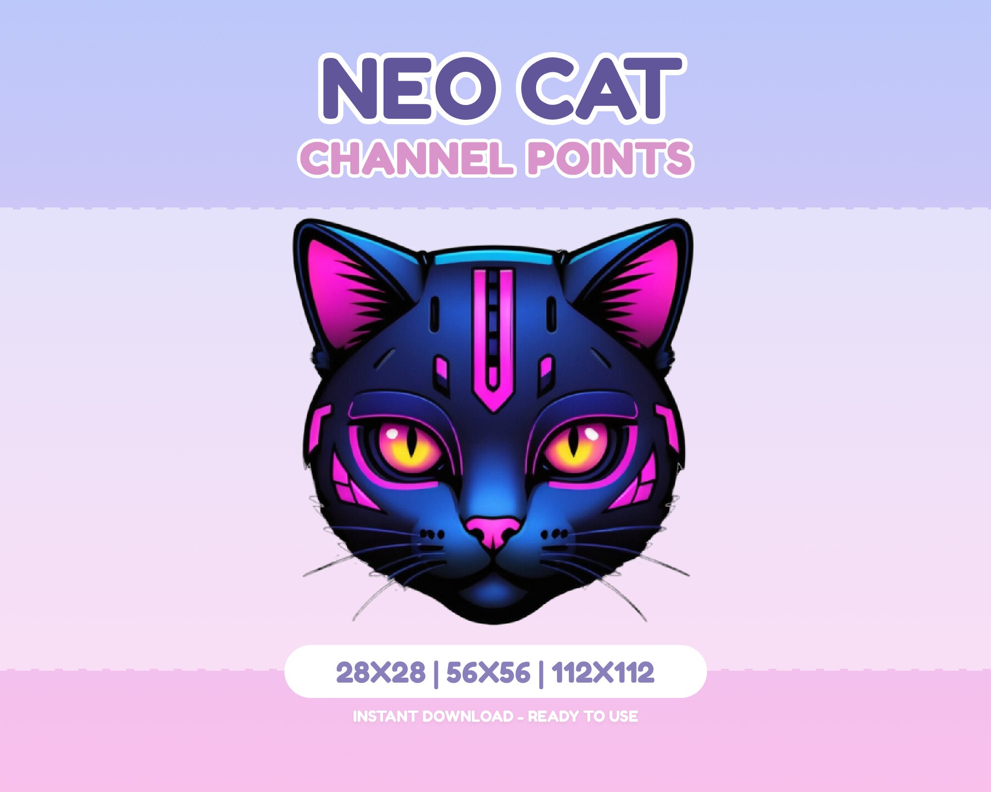 Neo Cat Twitch Channel Point / Emote / Emojis / Flair / Kawaii PNG ...