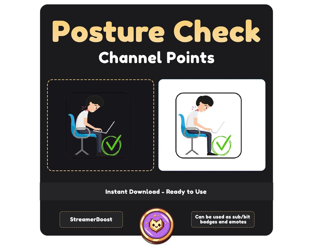 POSTURE CHECK Twitch Channel Points Emote and Discord - Etsy