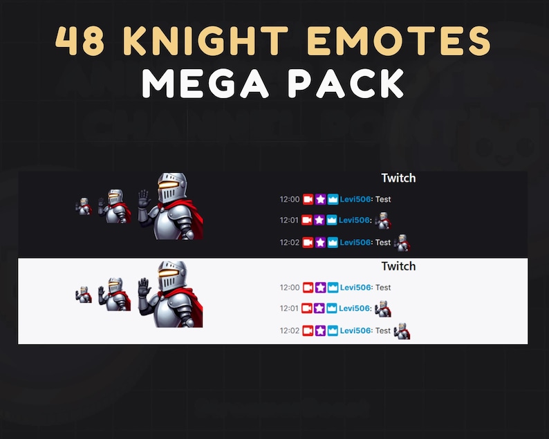 48 Medieval Knight Twitch Emotes, Discord Stream Assets Package, Twitch ...