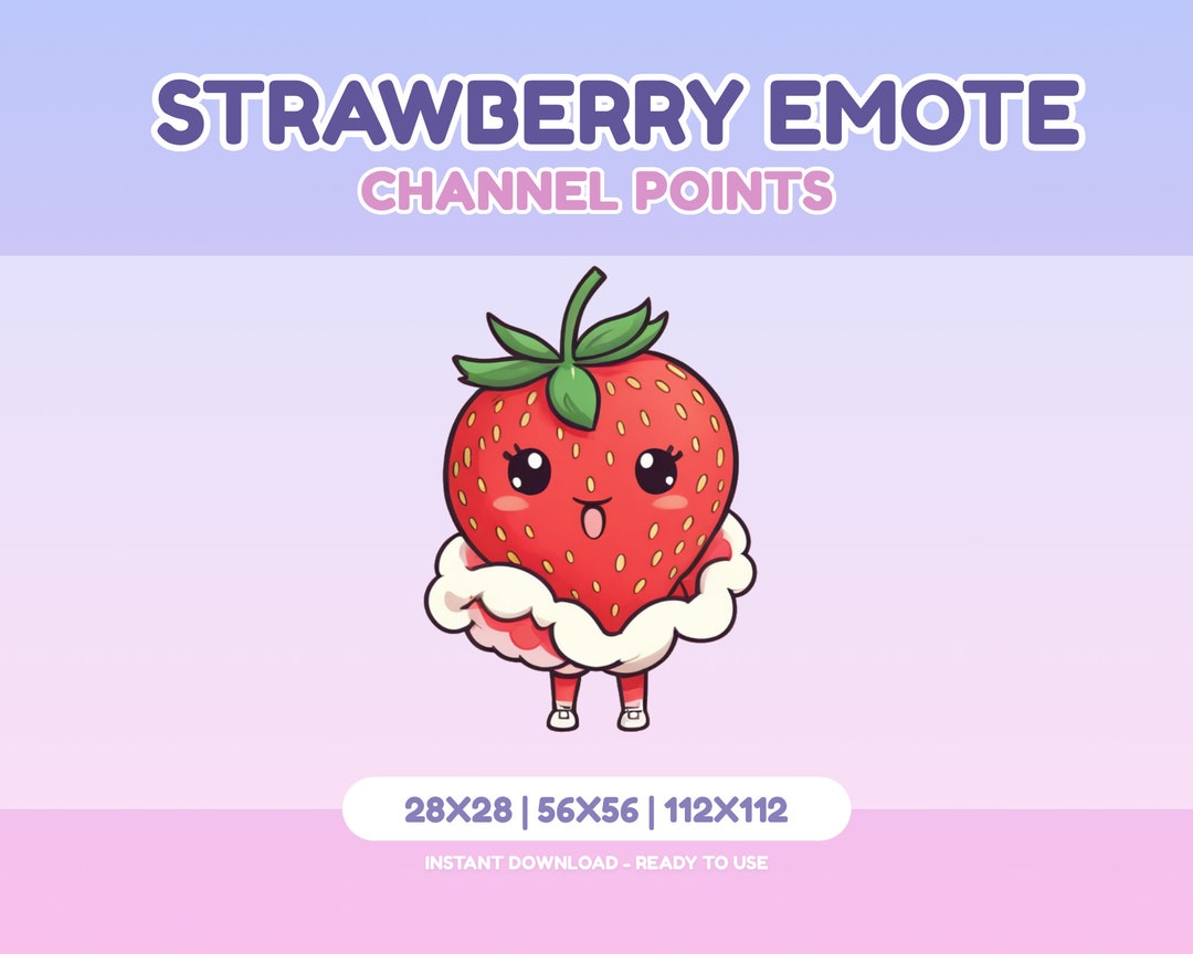 Strawberry Twitch Emote Cute Twitch Emote Design Twitch Discord Youtube ...