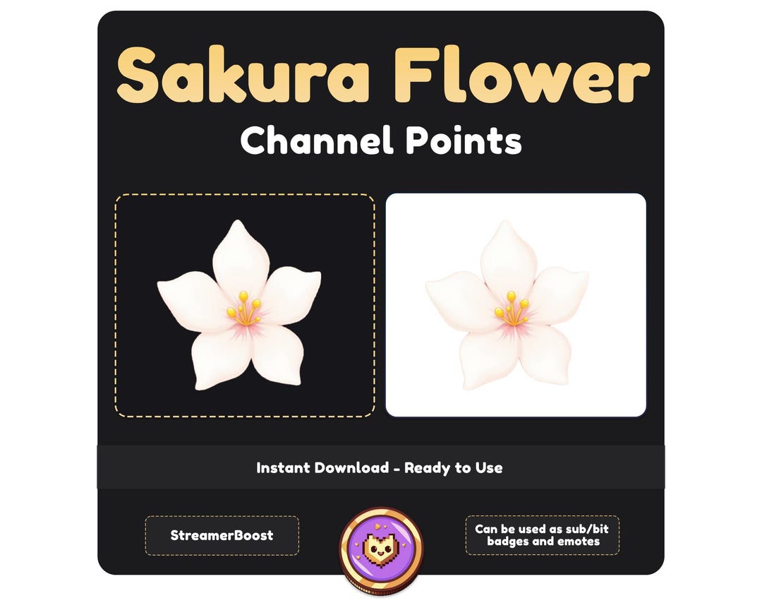 Sakura Flower Twitch Channel Points Icon (digital PNG) - Etsy
