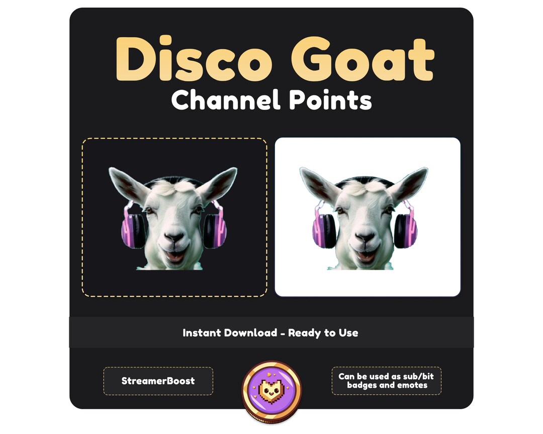 DISCO GOAT Emote for Twitch Party Emote Disco Emote Goat Emote Music ...