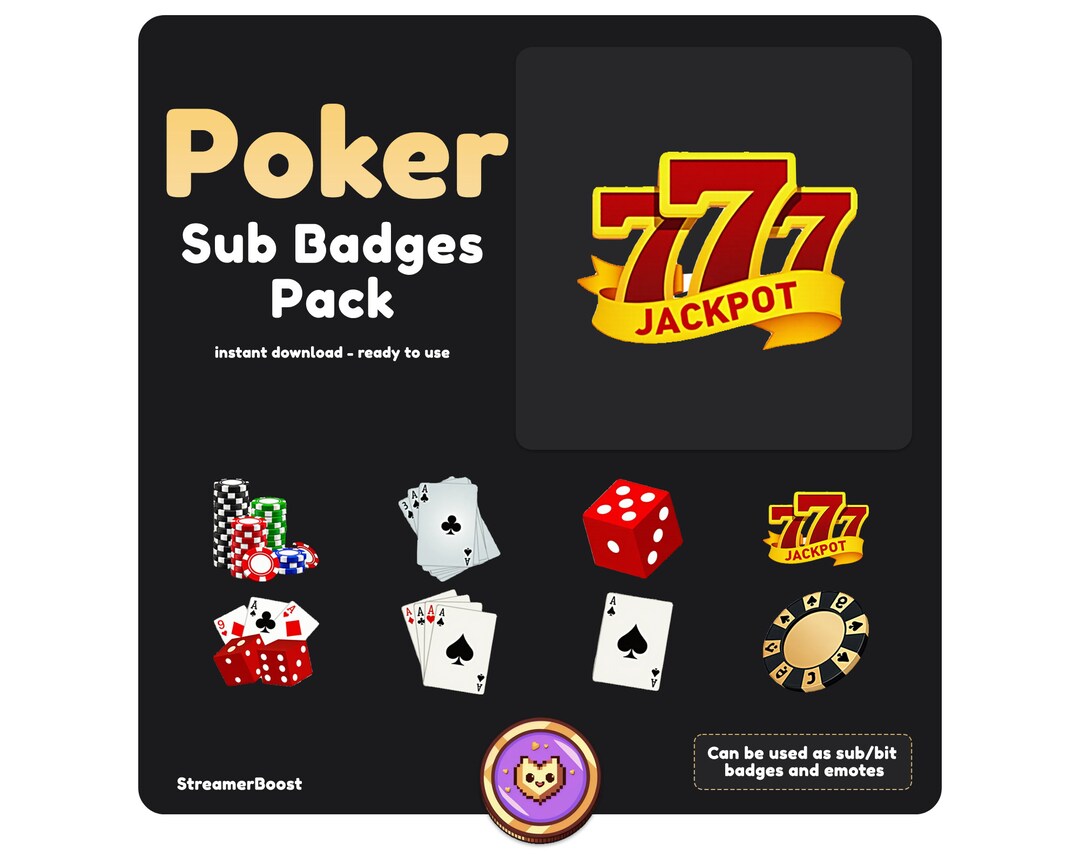 8x Poker Twitch Sub Badges | Card Emote | Poker Emote | Casino Emote ...