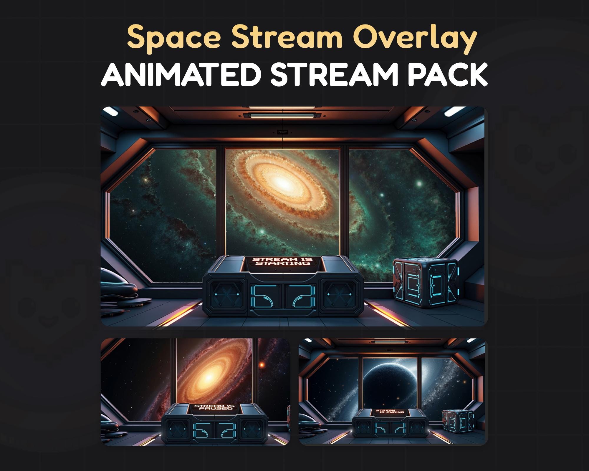 Animated Galaxy Twitch Stream Overlays: Space Transition Pack - Etsy