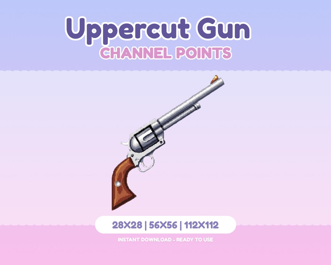 Wild West Uppercut Revolver Pixel Art Twitch Emote Stream Asset Channel ...