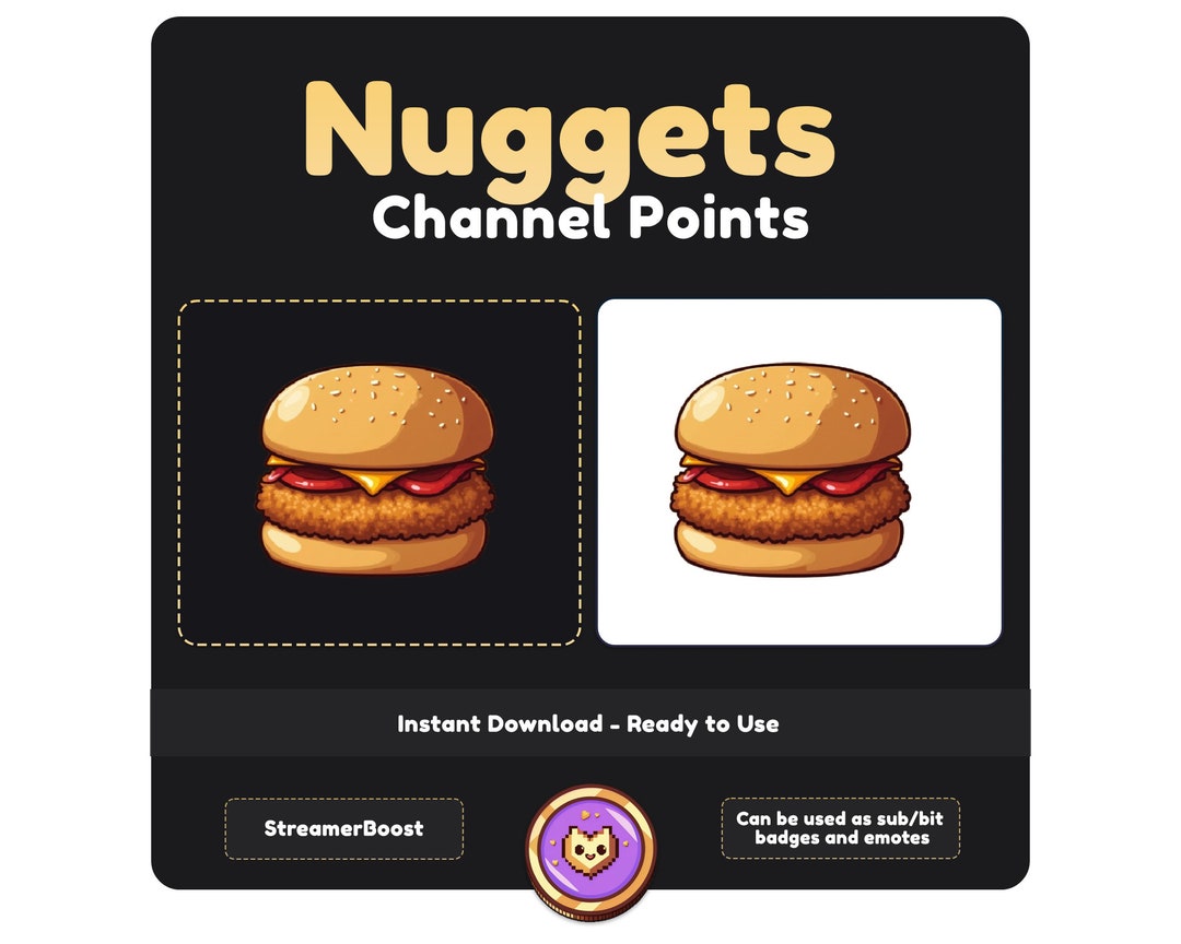 Chicken Nuggets & Hamburger Twitch Emotes Instant Download Kawaii Png ...