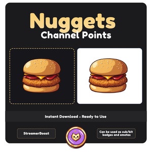 Chicken Nuggets & Hamburger Twitch Emotes Instant Download Kawaii Png ...