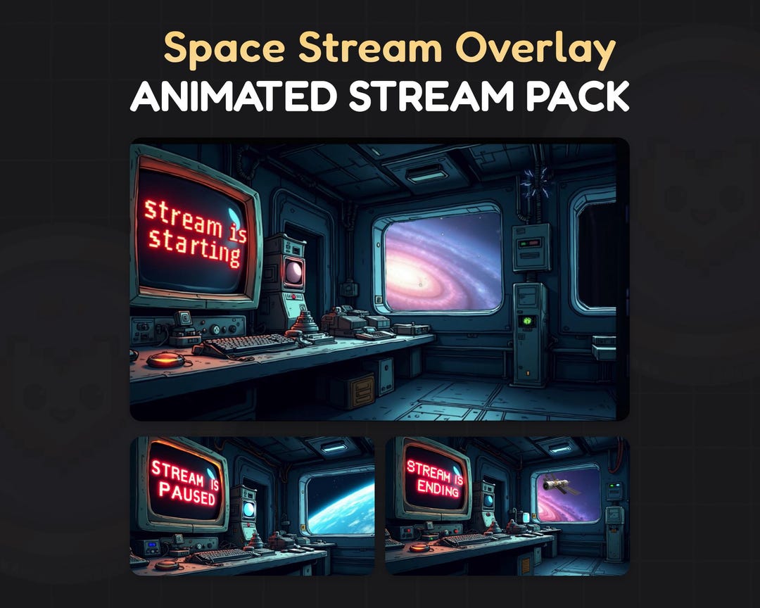 Animated Overlay Space for Twitch Streamers With Stream Starting Paused ...