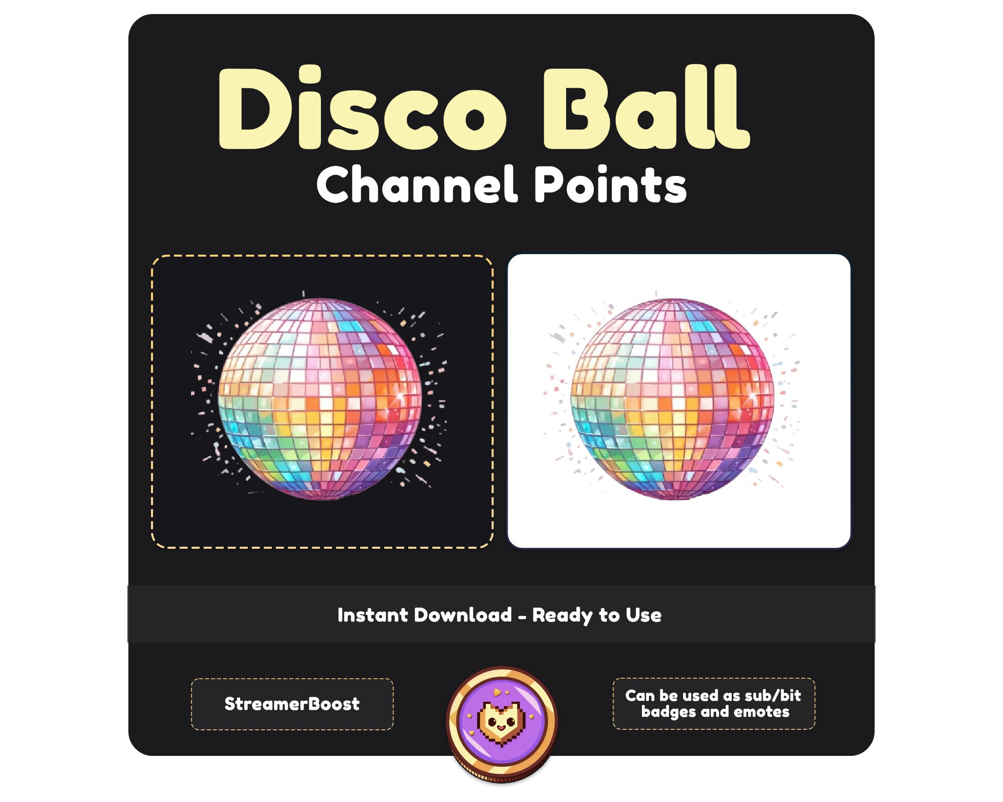 Disco Ball Emote | Party Emote | Channel Points | Twitch Emote ...