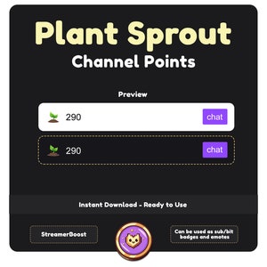 Plant Sprout Twitch Channel Point Emote Nature-themed Twitch Icon Green ...