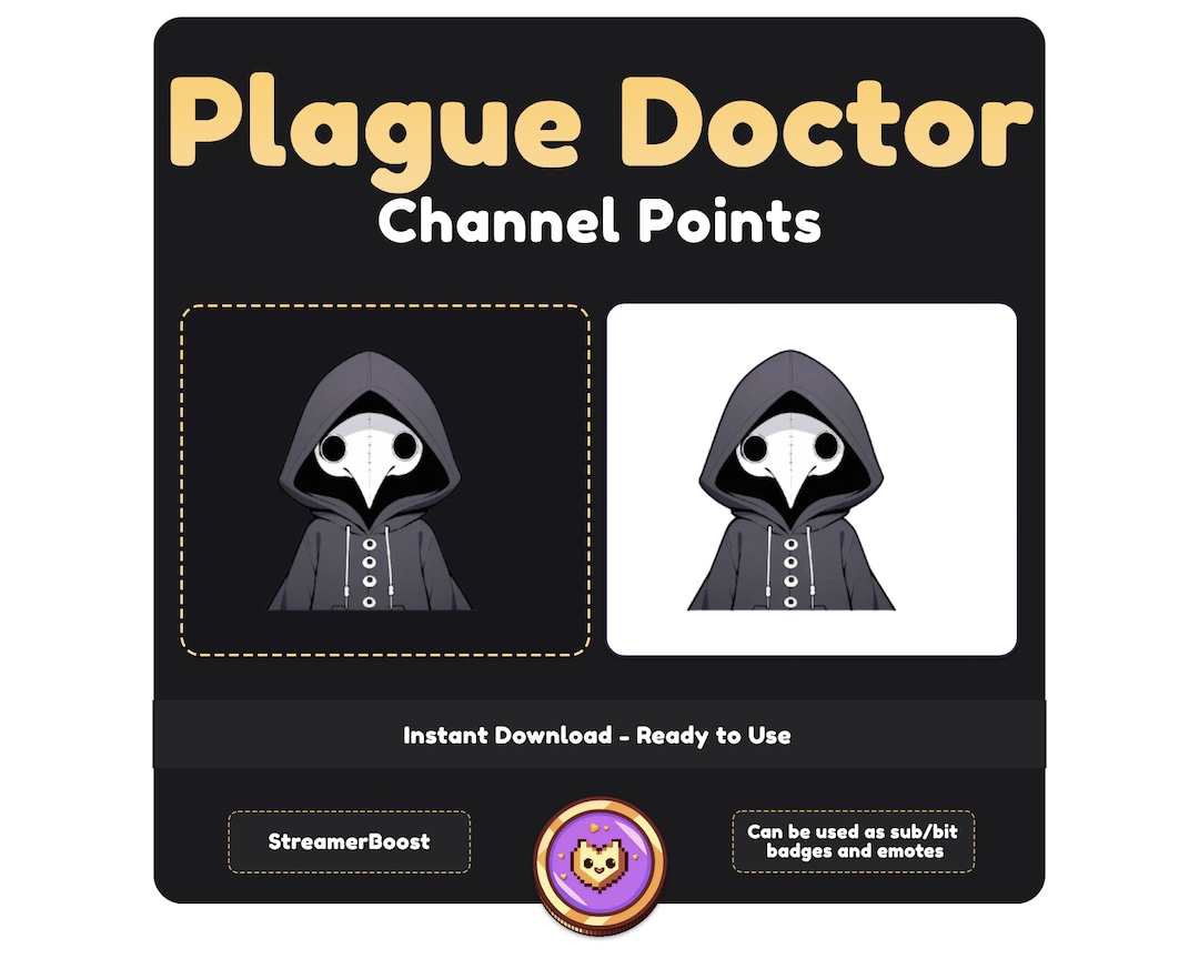 Plague Doctor Twitch Channel Points Spooky Unique Emote and Icon ...