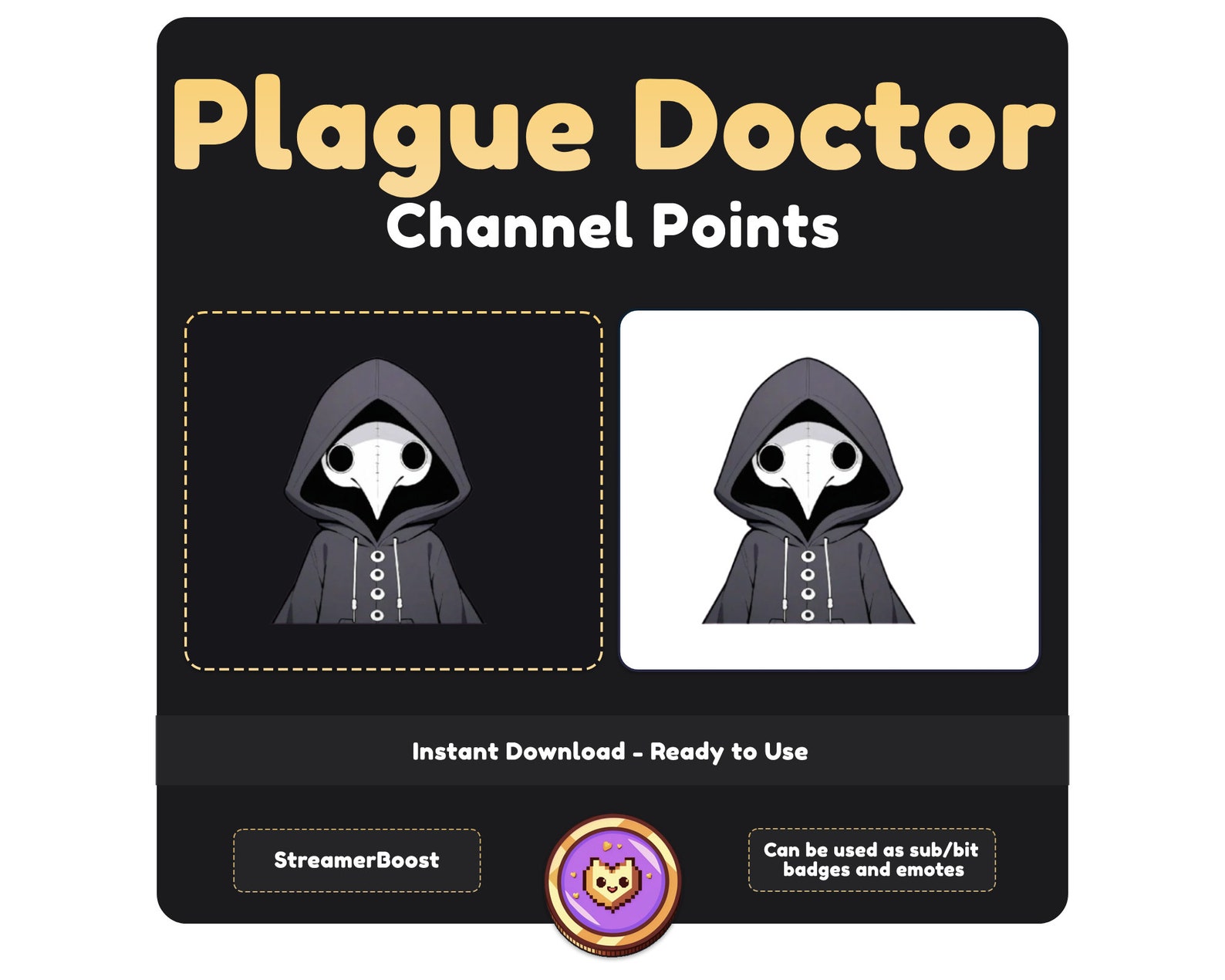 Unique Plague Doctor Emote and Icon for Twitch Channel Points – Spooky ...