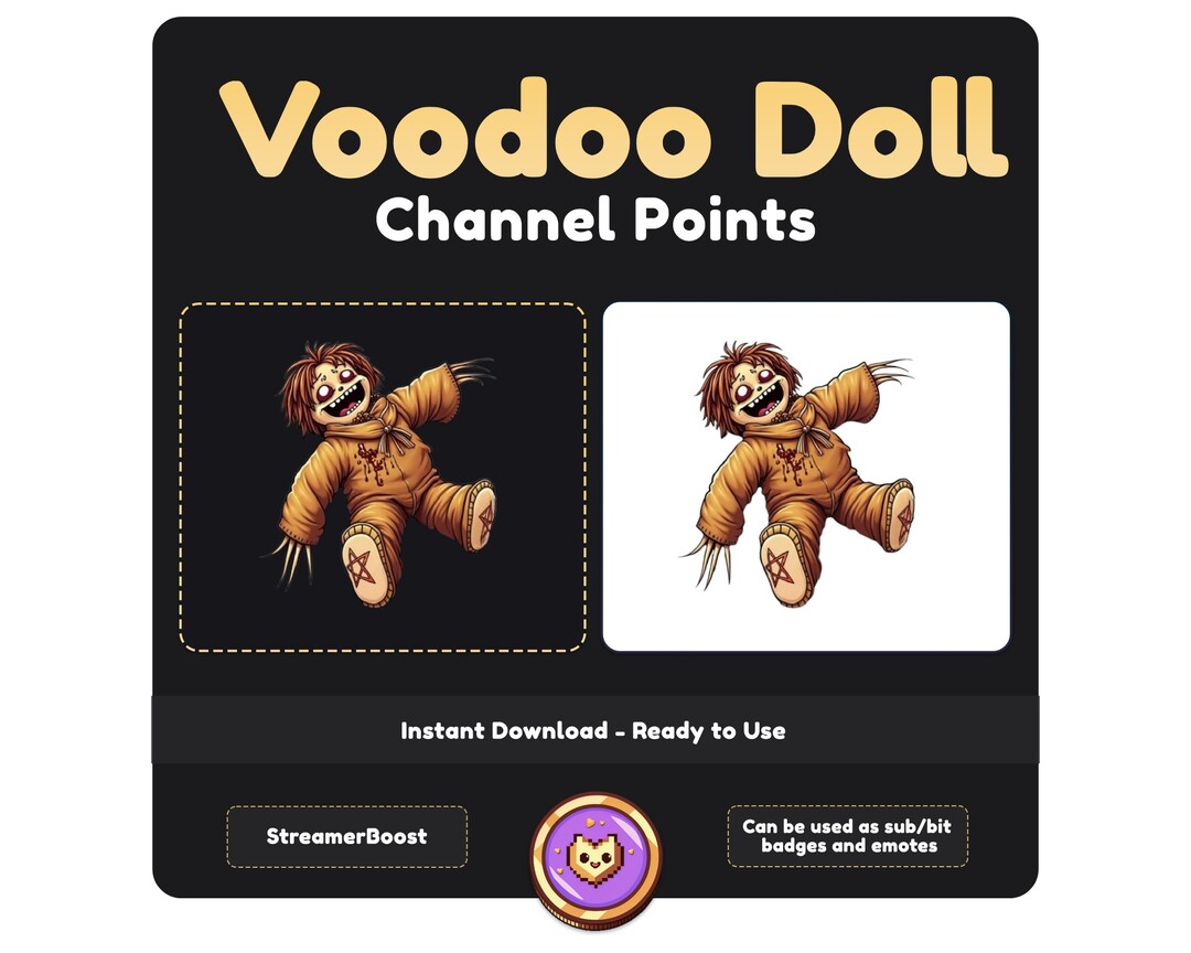 Voodoo Doll Twitch Channel Point Halloween Emote Spooky Emote Horror ...