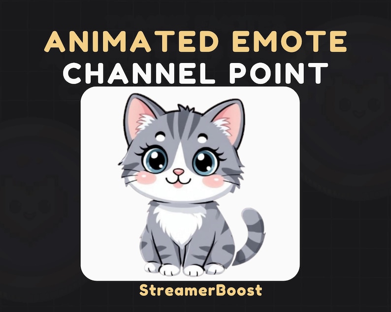 Kawaii Animated Cat Emote: Twitch Channel Point Reward (digital ...