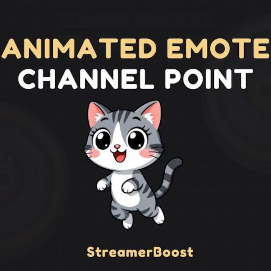 Jumping Kawaii Cat Animated Emote | Cute Gray Tabby Cat GIF | Twitch ...