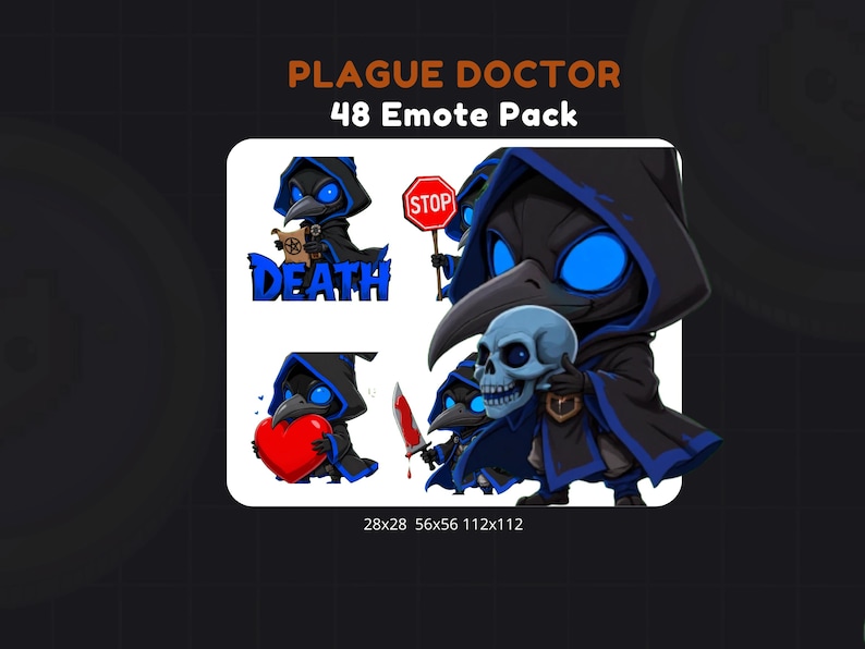 48 Plague Doctor Emotes Pack Featuring Royal Blue Eyes and Accent for ...
