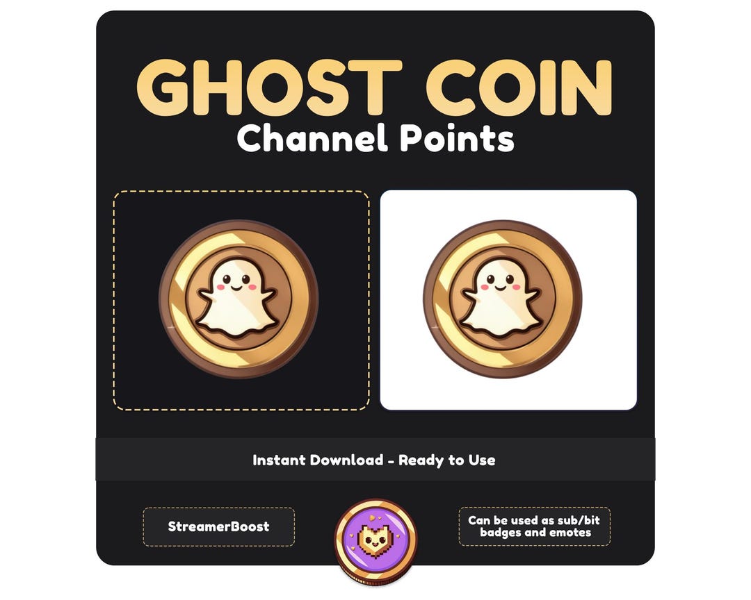 Ghost Twitch Channel Points Icon | Ghost Coin Emote | Coin Emotes ...