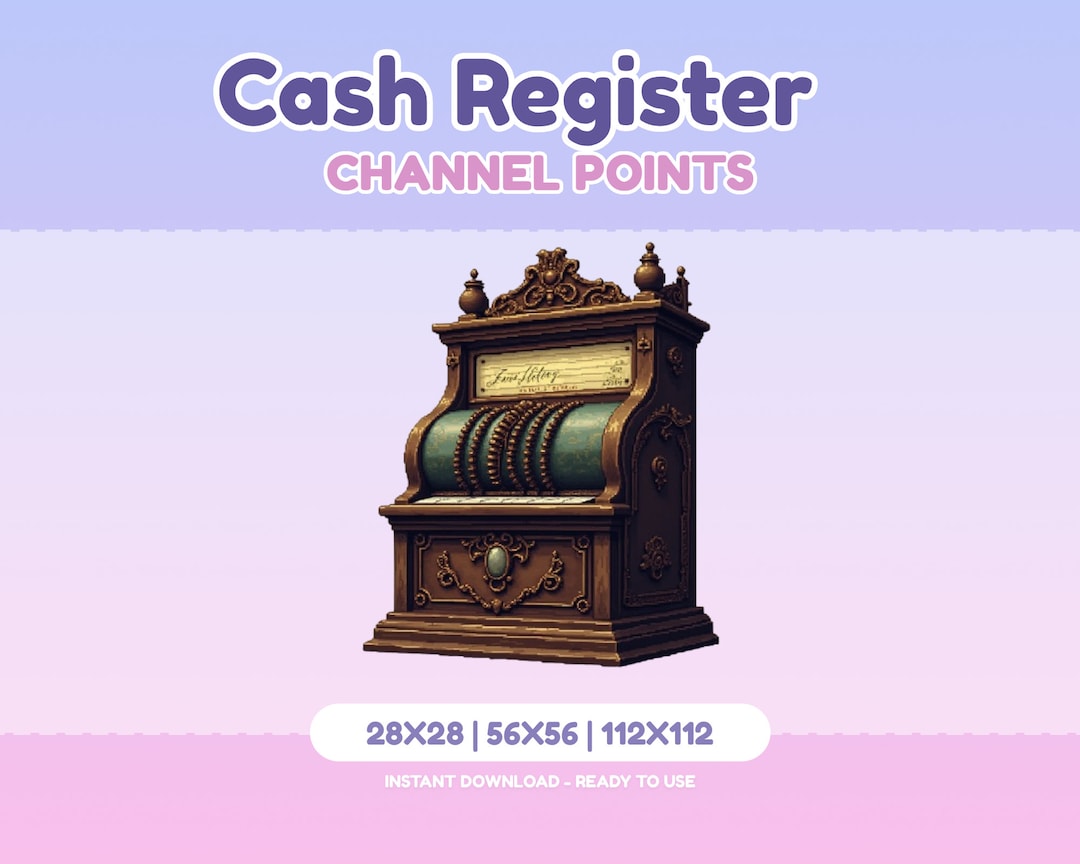 Vintage Cash Register Pixel Art Twitch Emote Retro Shop Stream Asset ...