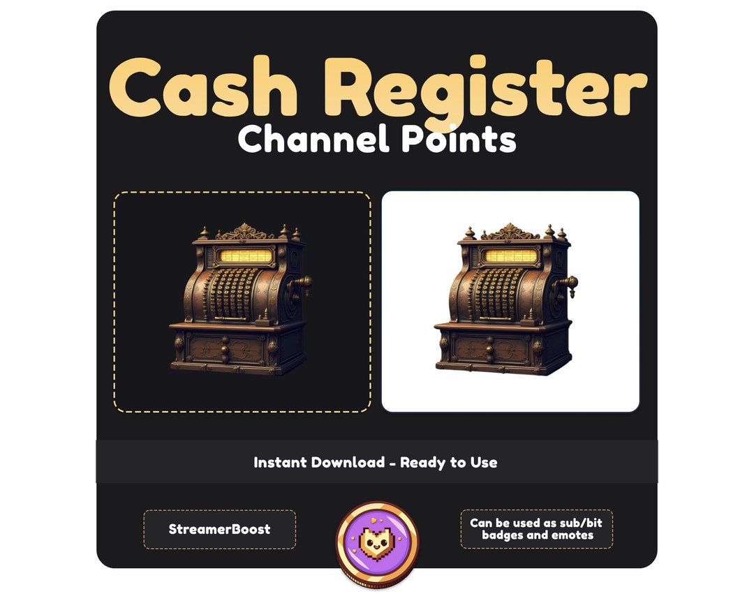 Cash Register Pixel Art Twitch Emote Vintage Stream Asset Channel ...