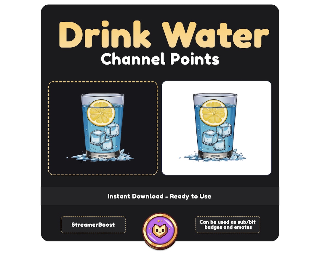 Drink Water Emote | Hydration Emote | | Twitch Channel Points | Twitch ...