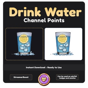 Drink Water Emote | Hydration Emote | | Twitch Channel Points | Twitch ...