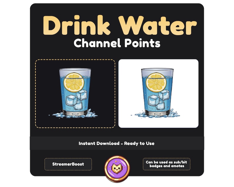 Drink Water Emote | Hydration Emote | | Twitch Channel Points | Twitch ...