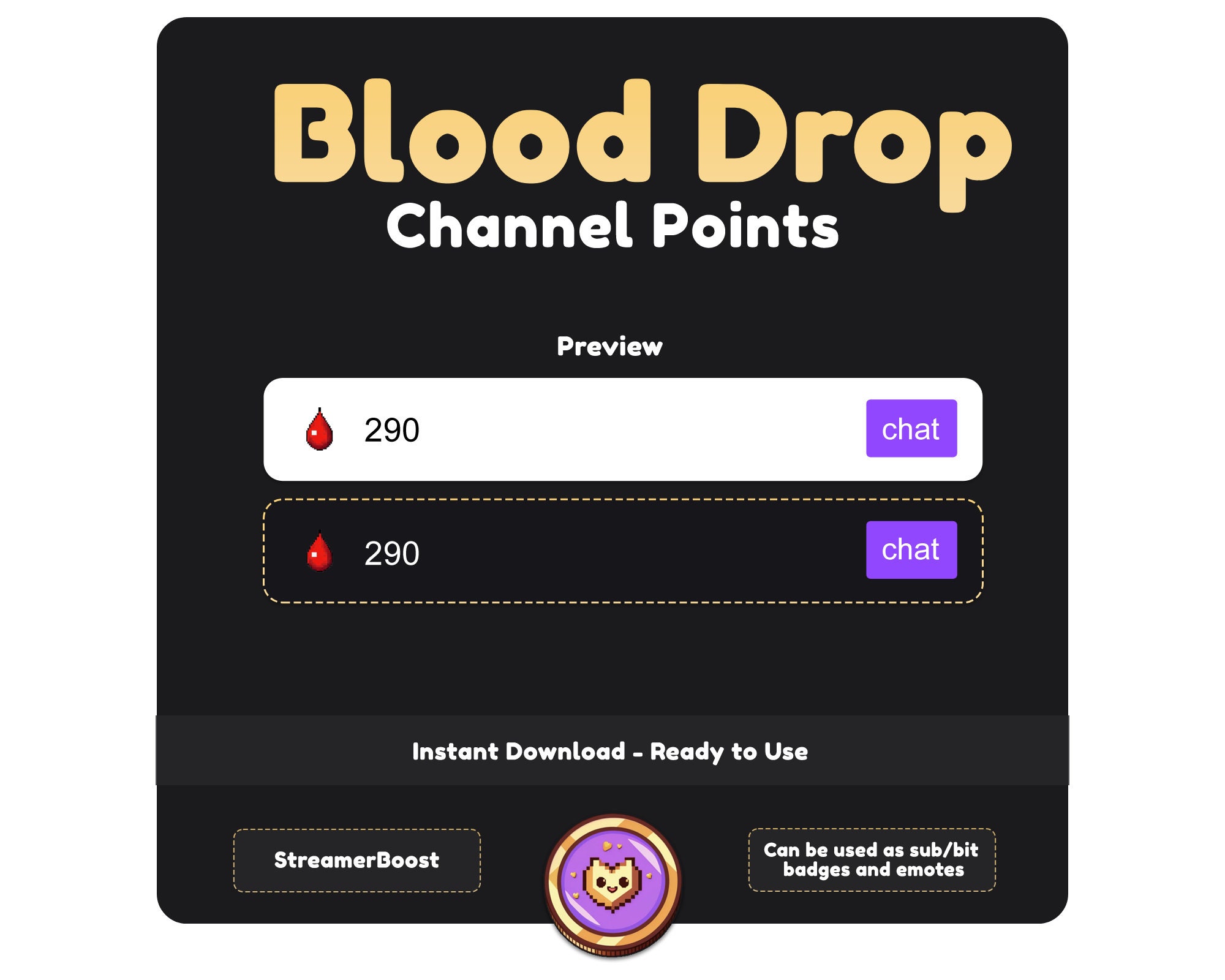 Blood Drop Pixel Art Emote | Spooky Channel Points (digital Download ...