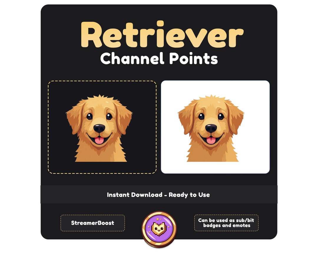 Golden Retriever Twitch Emote | Channel Points | Discord Emotes | Cute ...