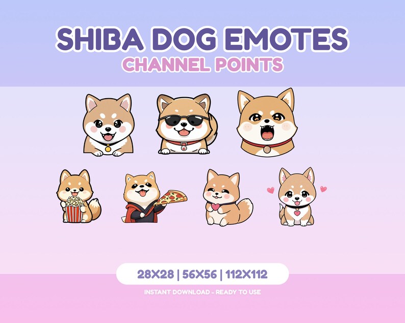 Shiba Inu Emote Pack for Twitch/discord/youtube Custom Twitch Emotes ...