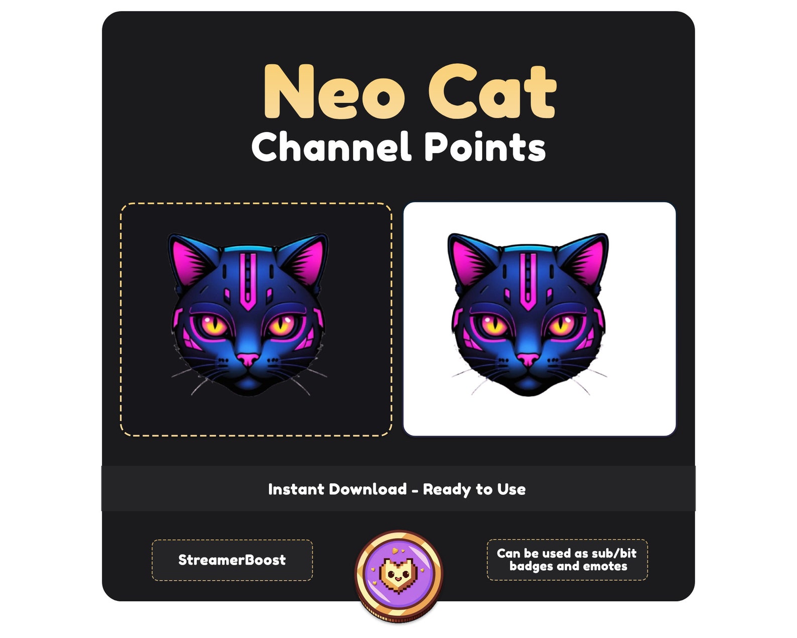 Neo Cat Twitch Channel Point / Emote / Emojis / Flair / Kawaii PNG ...